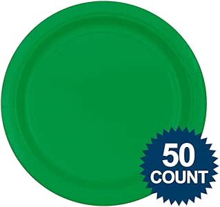 Amazon.com: Festive Green Big Party Pack - Dinner Plates (50 Count ...
