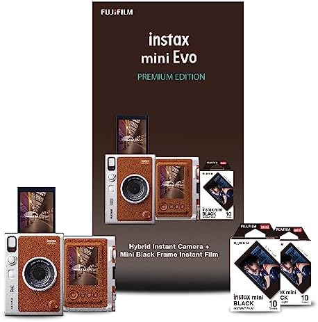 Fujifilm Instax Mini Evo Hybrid Camera Premium Edition with 20 Shots of ...