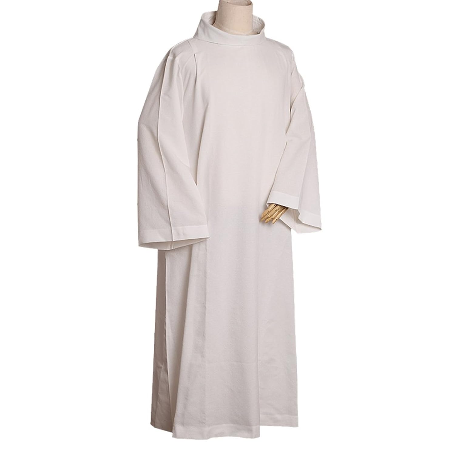 BLESSUME Alb Catholic White Vestments w Roll Collar Solid Linen Robe ...