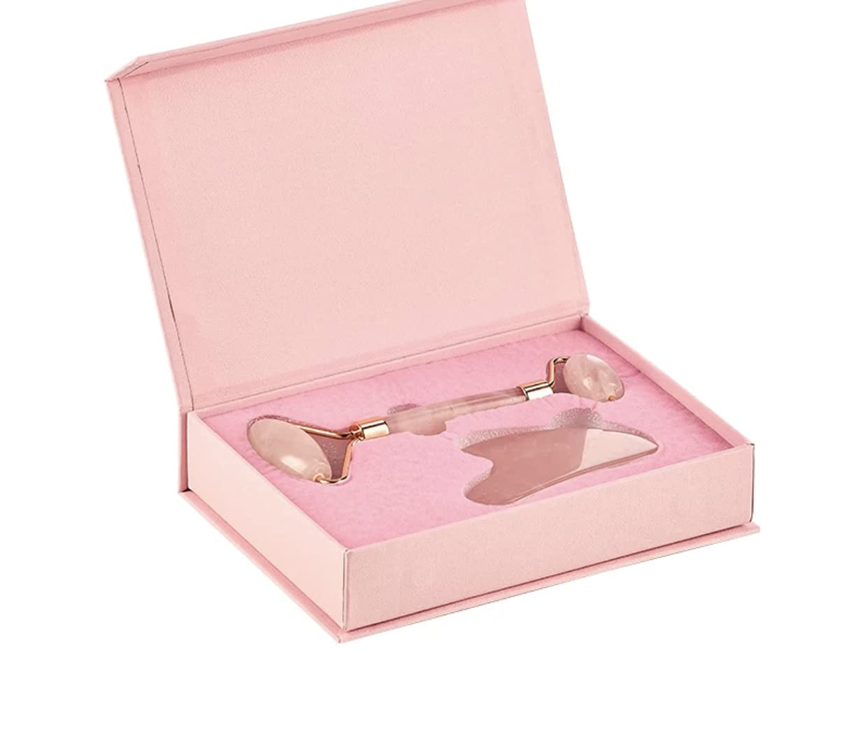 Face Roller Skin Care - Jade Roller Gua Sha Set, Rose Quartz Face ...