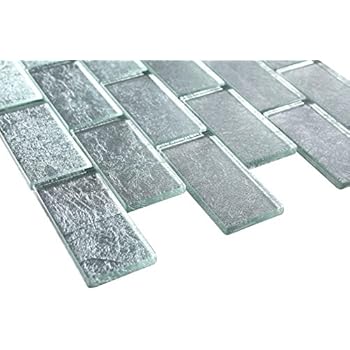 2x4 Glossy Glitter Ice Sky Subway Glass Mosaic Tiles for Bathroom and ...