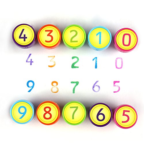 Haishell 10 PCS Number Pattern Self Inking Stamps Assorted Stampers ...