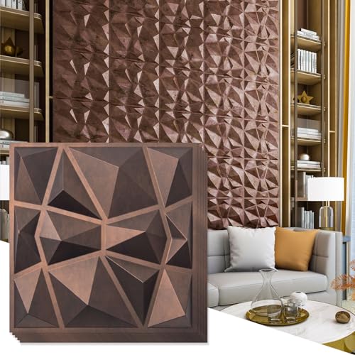 Art3d 3D Paneling Textured 3D Wall Design Diamond,50 * 50cm (12 Pack ...