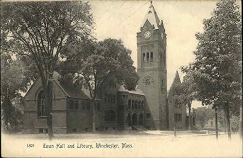 Town Hall and Library Winchester, Massachusetts MA Original Vintage ...