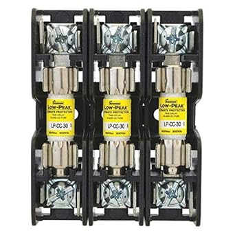 600V DIN Rail/Panel Mount Class CC Modular Fuseholder 3 Pole 30A Fuse ...