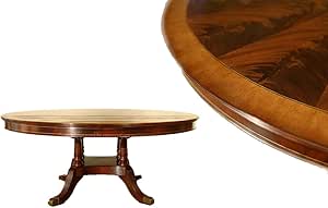 Amazon.com - 72 inch Round Mahogany Table, Large Traditional Pedestal ...