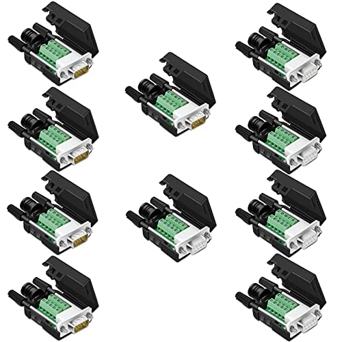 Jienk DB9 Solderless Breakout Board Connector, RS232 D-SUB Serial to ...