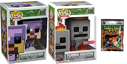 Buy Minecraft Flaming Skeleton Exclusive Figure in Enchanted Armor with ...
