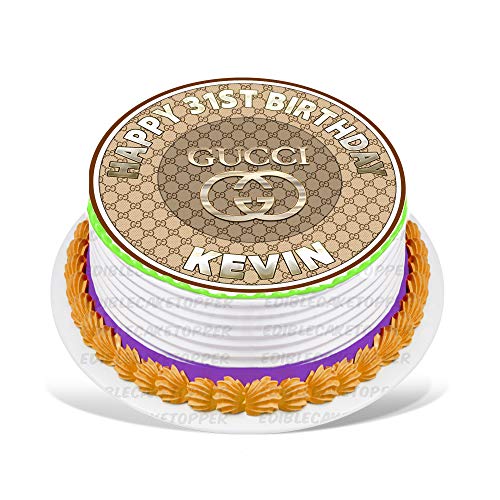 Gucci Edible Cake Topper Personalized Birthday 8 Round Circle ...