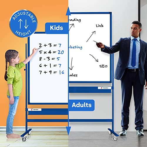 Rolling Magnetic Whiteboard 70 x 36 - Large Portable Dry Erase Board ...