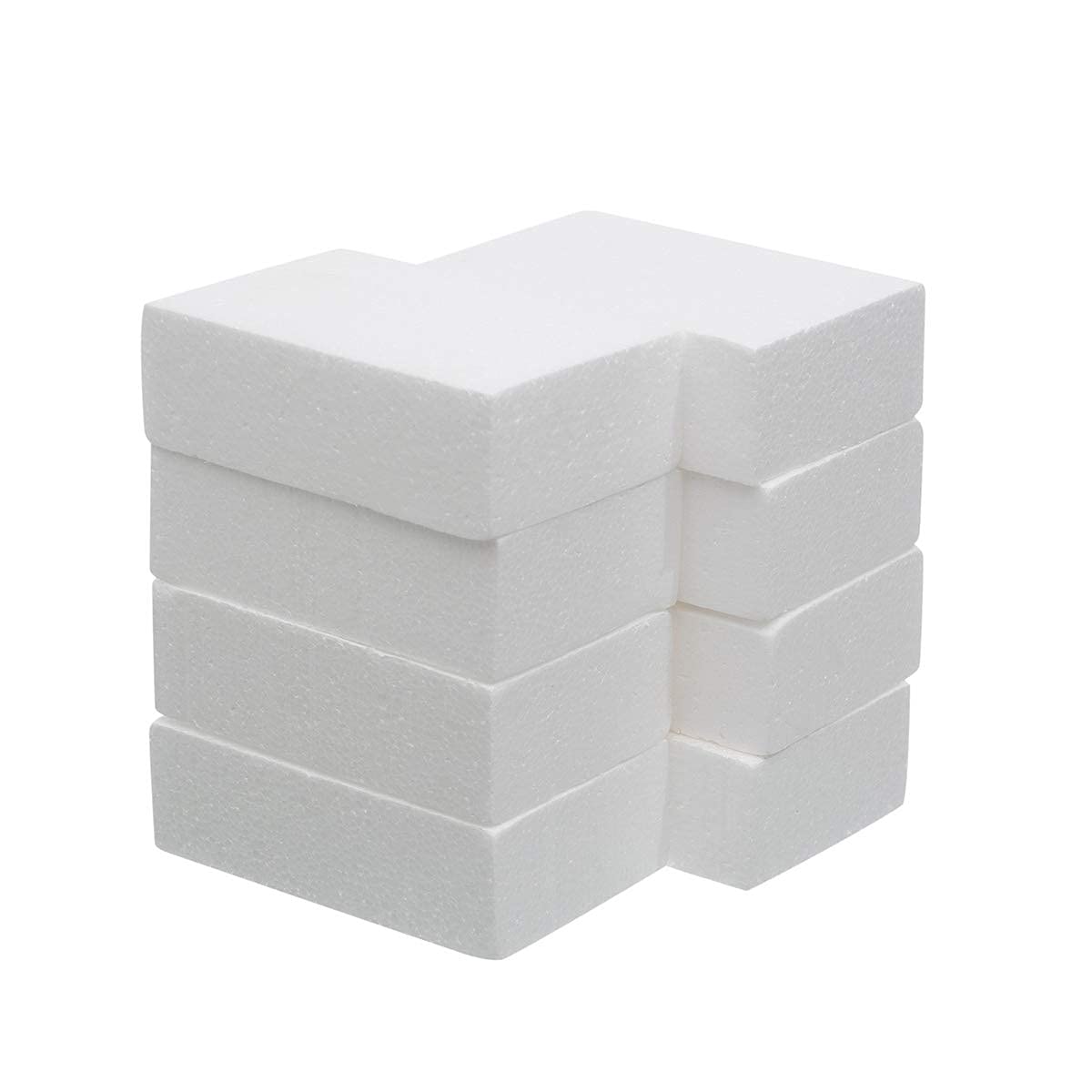 Crafare 8 Pack Craft Foam Blocks 8X4X2 Inch Polystyrene Brick Rectangle ...