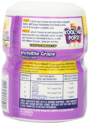 Kool-Aid Invisible Drink Mix, Grape, 4 Count, 76 Ounce Food, Beverages ...