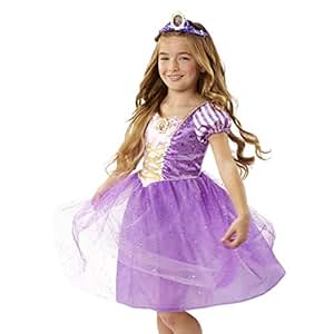 Amazon.com: Disney Princess Rapunzel Sparkle Dress with Attached Cameo ...