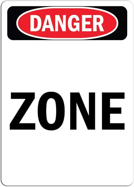 Amazon.com : Danger Sign - Zone | Label Decal Sticker Retail Store Sign ...
