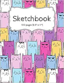 Sketchbook: cat sketchbook journal, Doodling or Sketching 100 Pages 8.5 ...