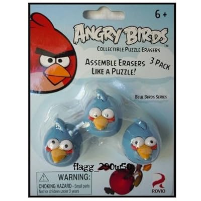 Buy Angry Birds Blue Bird Collectible Puzzle Erasers,3 Pack Online at ...
