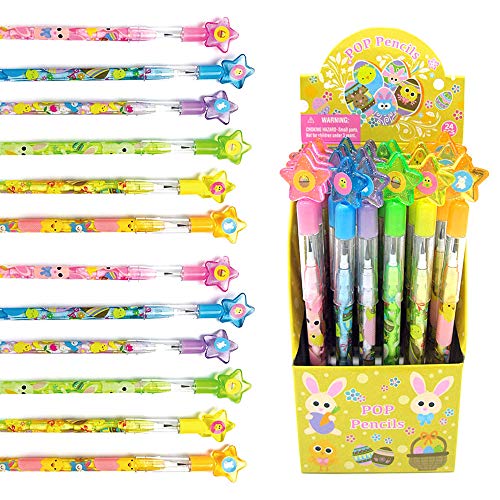 Tiny Mills 24 Pcs Multi Point Stackable Push Pencil Assortment with ...