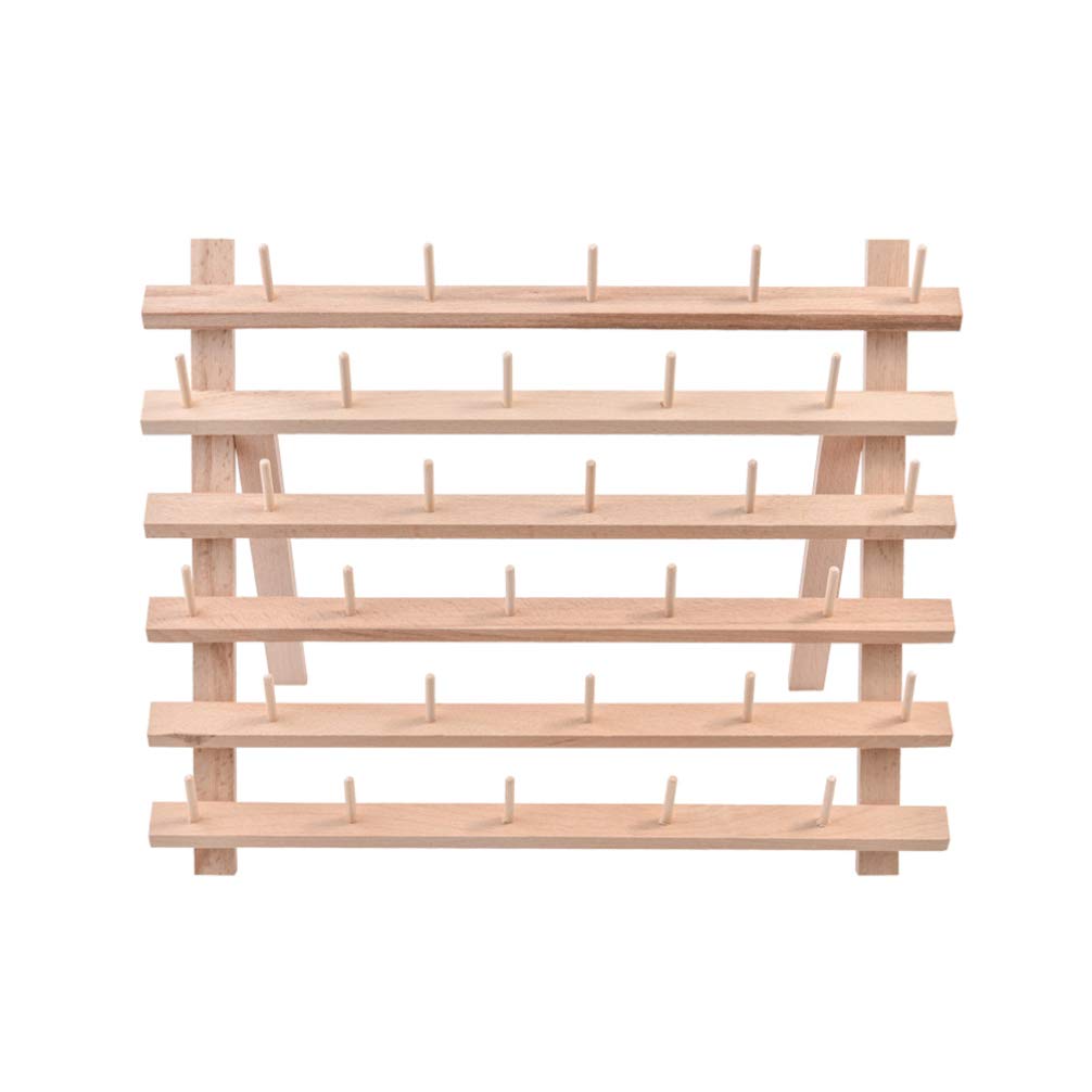 Buy SUPVOX 30 Spool Cone Wall Foldable Wood Thread Stand Rack ...