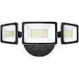 Onforu 55W Flood Lights Outdoor, 5500LM Super Bright Security Lights, 3 Adjustable Heads, IP65 ...