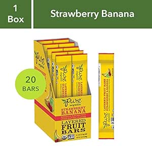 Amazon.com : Pure Organic Strawberry Banana Layered Fruit Bar - Organic ...