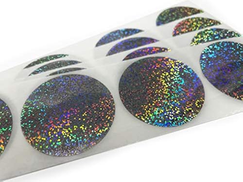 Glitter 1.5 inch Holographic Silver Round Scratch Off Sticker Labels ...