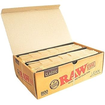 Amazon.com: RAW Classic Natural Unrefined Pre-Rolled 800 Cone Box ...