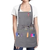 Amazon.com: FreeNFond Adjustable Artist Apron with Pockets for Women Men Canvas Painting Aprons ...