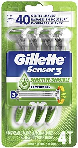 Gillette Sensor3 Sensitive Men's Disposable Razor, 4 Razors price in ...