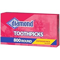 Amazon.com | Diamond Toothpicks, Round Natural Wooden Bamboo Tooth ...