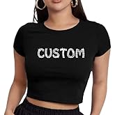 Amazon.com: Personalized Rhinestone Bling T-Shirt – Custom Sparkle V ...