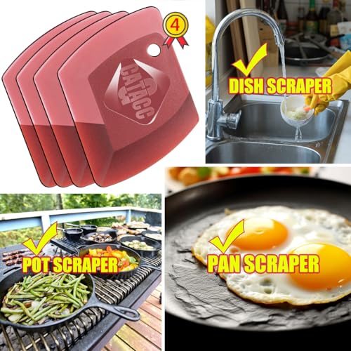 Pan Scrapers, Durable Pot Scraper, Pan Scraper Tools, Dish Scraper, 2 ...