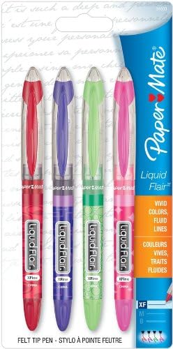 Amazon.com : Paper Mate Liquid Flair Extra Fine Point Felt Porous Pens ...