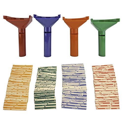 Easy Wrap Coin Tube Set, 4 Color Coded Coin Tubes, 20 Striped Flat ...