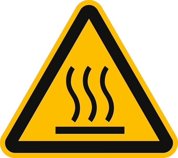 Warning Sign Warning: hot surface Material: polyester film (Temperature ...