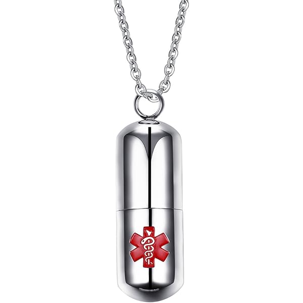 Pill Necklace For Women Amour Heart Pill Necklace - Polished Heart ...