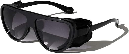 Amazon.com: Classic Aviator Sunglasses w/Faux Leather Side Shield Wind ...