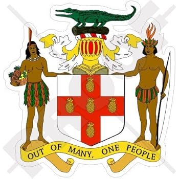 Amazon.com: JAMAICA Jamaican Coat of Arms Badge Crest 93mm (3.6") Vinyl ...