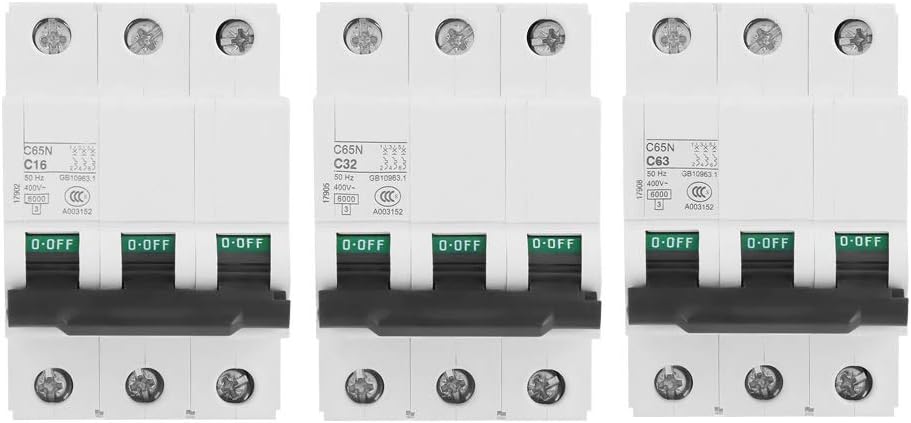 AC 400V Miniature Circuit Breaker,3 Pole, 1 Module, Type B, 6 kA ...