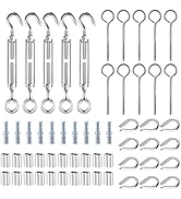 TooTaci Garden Wire 30M/2mm Stainless Steel Wire Rope Kit,M5 Turnbuckle Wire Tensioner Kit,Fence ...