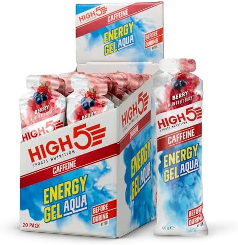 HIGH5 Caffeine Energy Gels Aqua - Quick Release Sports Gels to Power ...