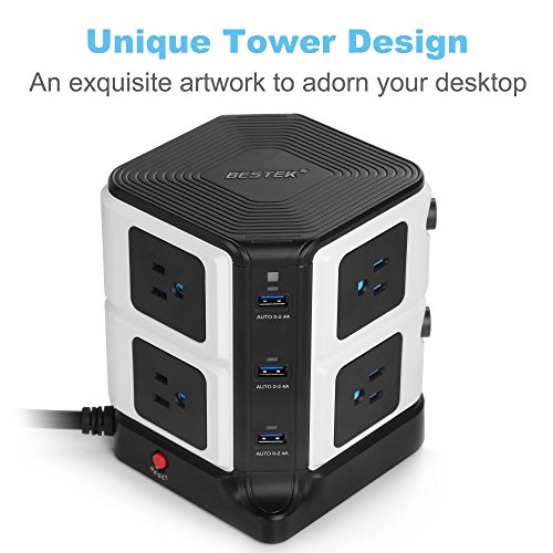 BESTEK 8-Outlet Power Strip With 6 USB Charging Ports | Widest