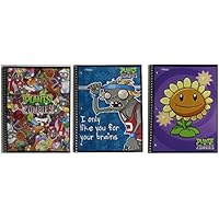 Amazon.com : Assortment of 3 Plants Vs Zombies Spiral NoteBooks ...