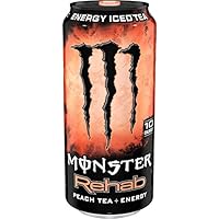 Amazon.com : Monster Rehab Tea + Energy Drinks 6 - 15.5oz Cans (Peach ...