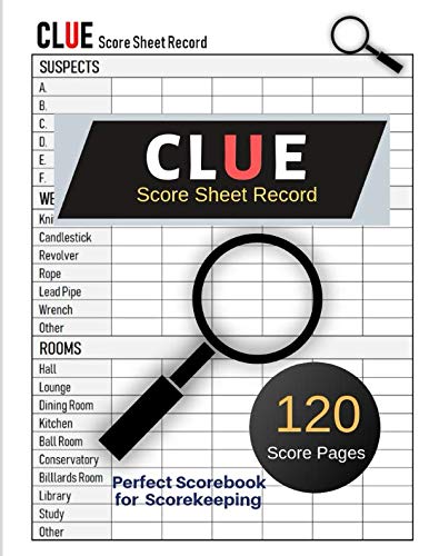 Clue Score Sheet Record: Clue Classic Score Sheet Book, Clue Scoring ...