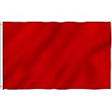 Amazon.com : Anley Pack of 2 Fly Breeze 3x5 Foot Solid Red Flag - Vivid ...