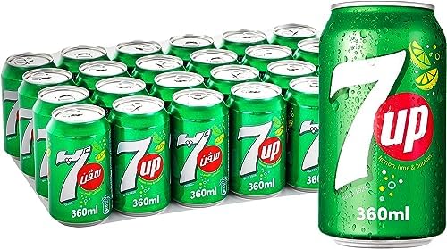 سعر 7UP Carbonated Soft Drink Cans, 24 x 400 ml فى السعودية | بواسطة ...