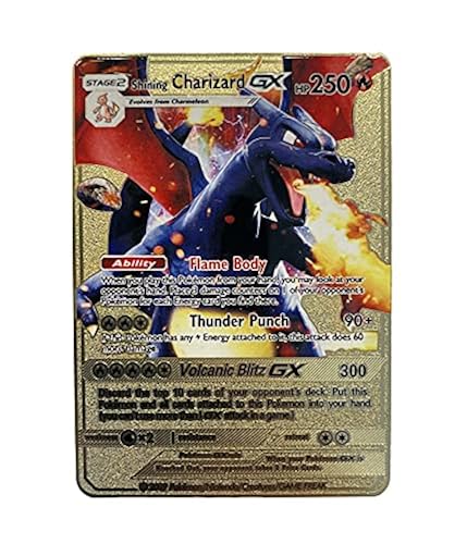 Charizard GX Pokémon Gold Card - Collector's Rare Shiny Gold Purple ...
