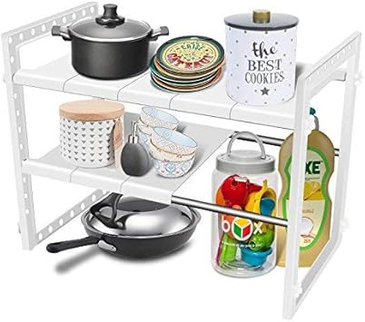 Extendable and Adjustable Shelf, Under Sink Shelf, Storage for Bathroom ...