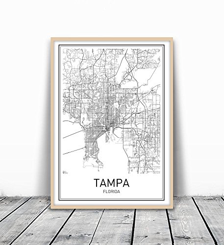 Tampa Poster Map Of Tampa Tampa Map City Map Posters | Desertcart INDIA