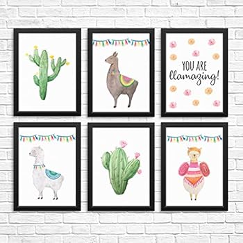 Amazon.com: Llama Nursery Wall Decor Llama Girl Bedroom Wall Art Llama ...